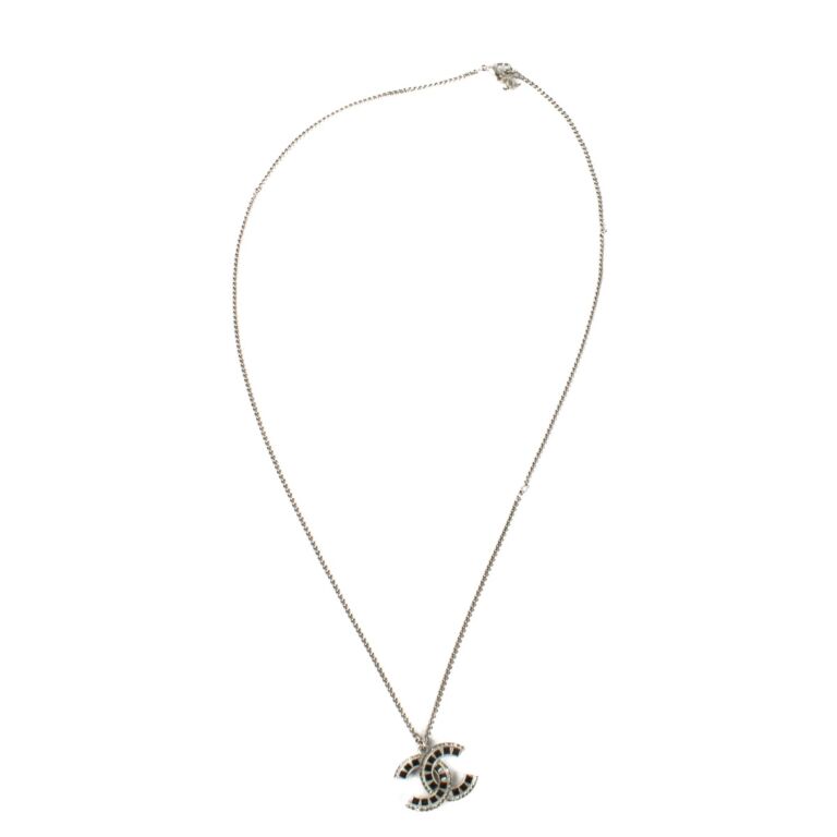 Chanel 15K CC Black Rhinestone Necklace Labellov Buy and Sell Authentic ...