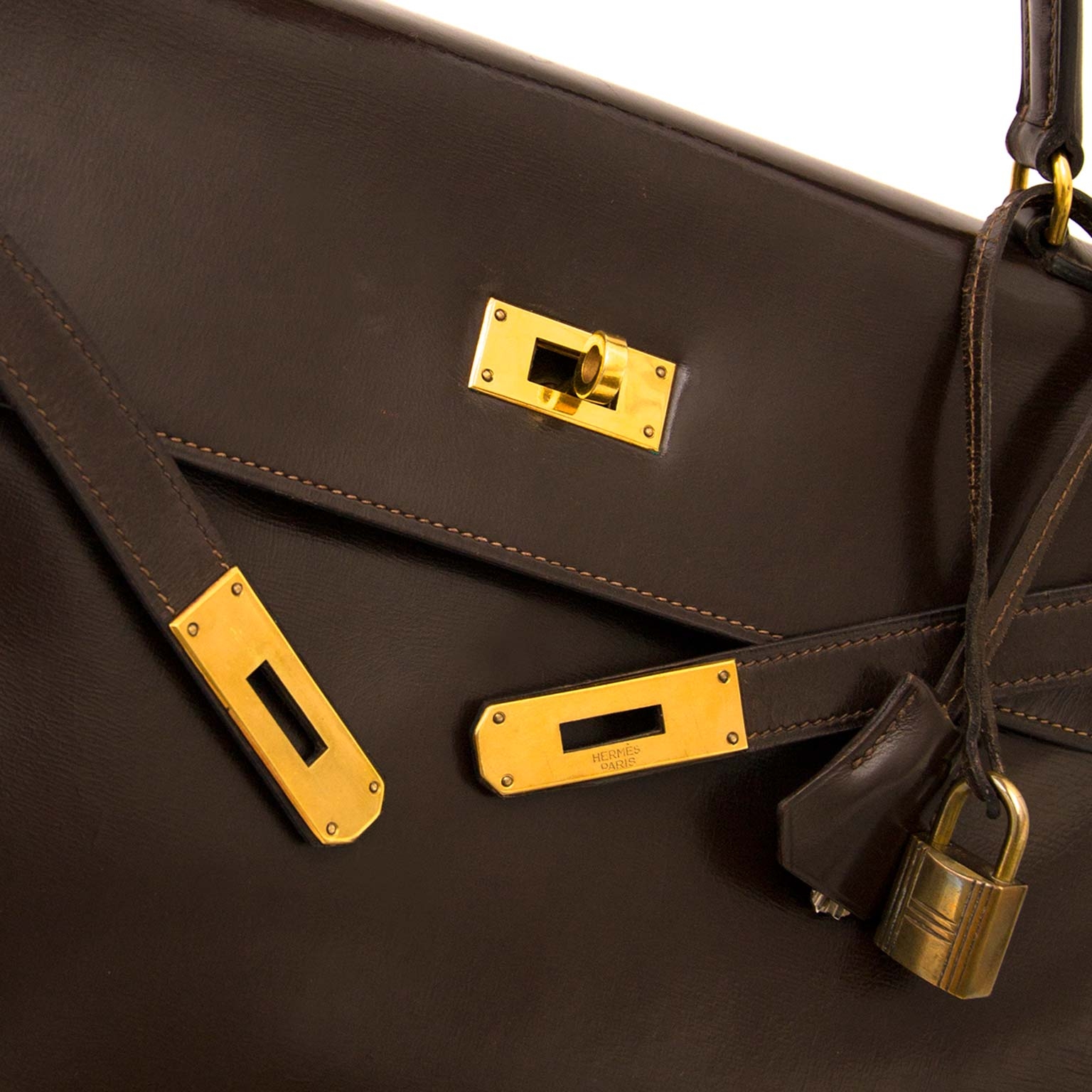 Hermès Vintage Kelly 32 Brown Boxcalf Leather GHW Hermès Vintage Kelly 32 Brown Boxcalf Leather GHW