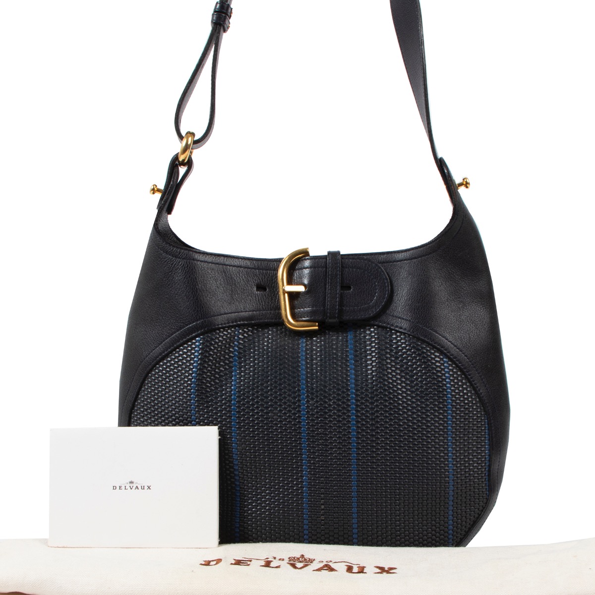 Delvaux Blue Toile De Cuir Chardonnay Shoulder Bag Delvaux Blue Toile De Cuir Chardonnay Shoulder Bag