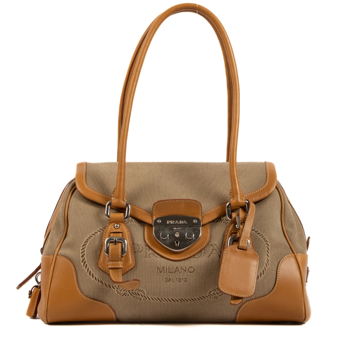 Prada Brown Logo Jacquard Handbag ○ Labellov ○ Buy and Prada Brown Logo Jacquard Handbag ○ Labellov ○ Buy and