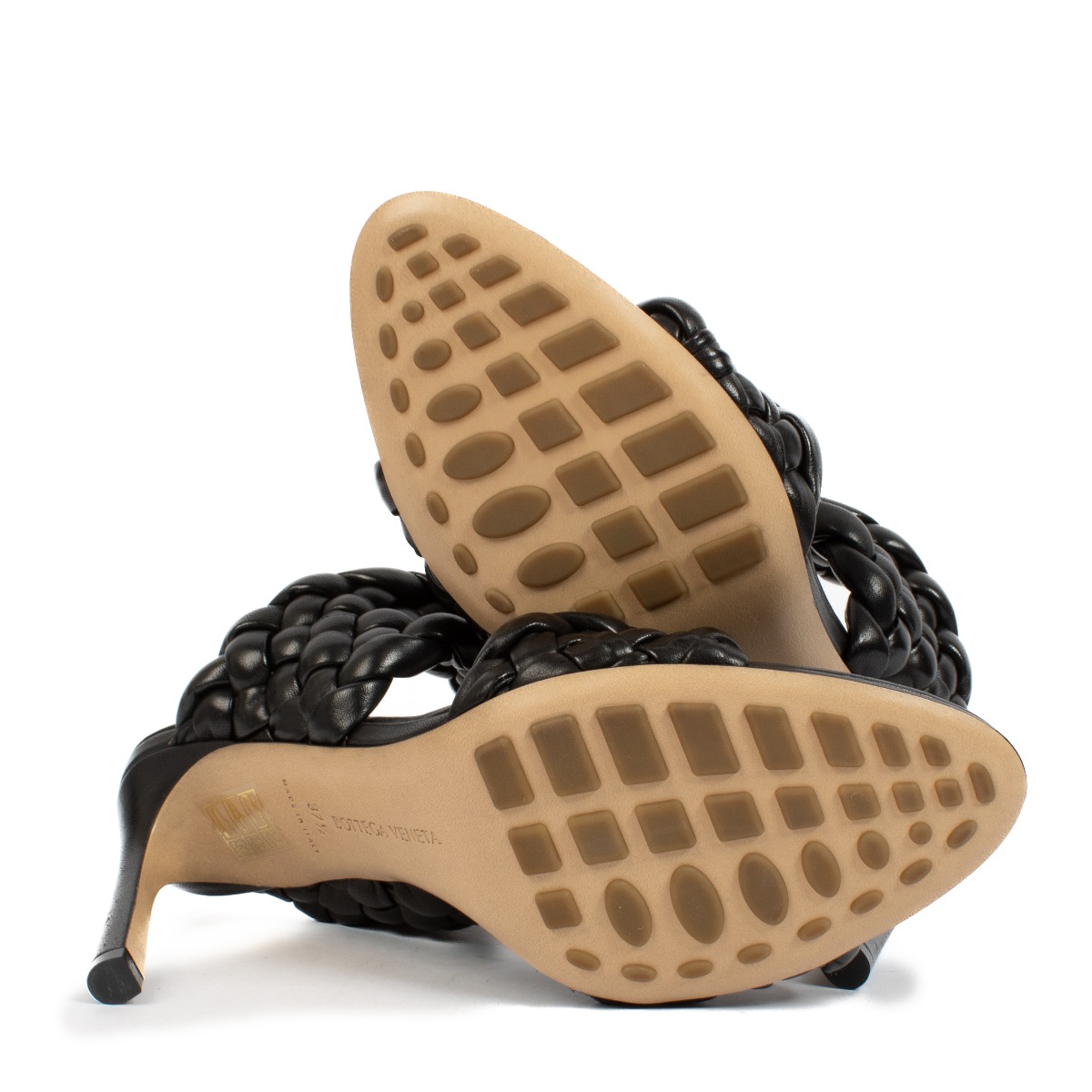 Bottega Veneta Black Leather Curve Sandals - Size 37 1/2 Bottega Veneta Black Leather Curve Sandals - Size 37 1/2