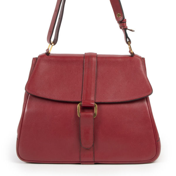 Delvaux Red Leather Shoulder Bag Labellov Buy and Sell Authentic Luxury