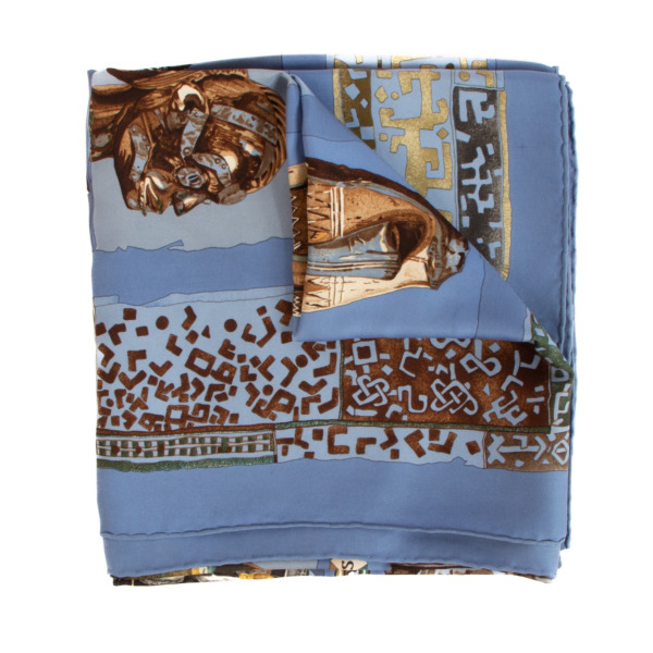 Hermès Blue Persona Silk Scarf Labellov Buy and Sell Authentic Luxury