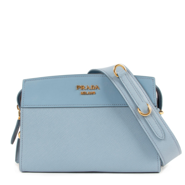 Prada Baby Blue Saffiano Esplanade City Crossbody Bag Labellov Buy and ...