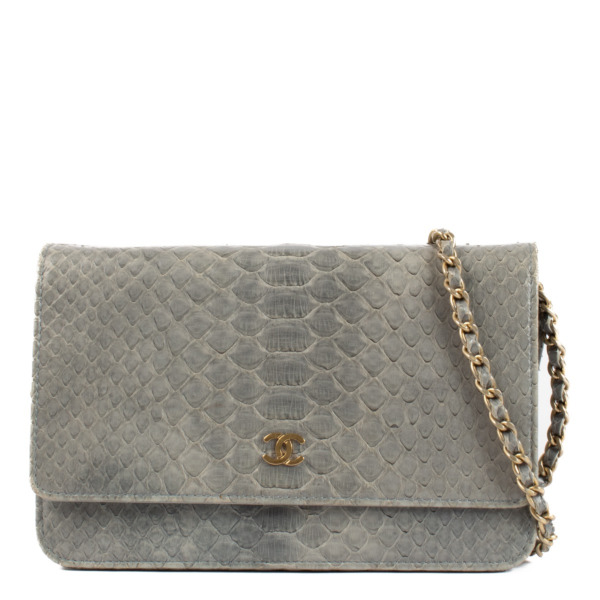 Chanel Blue Python Leather Wallet On Chain Labellov Buy and Sell ...