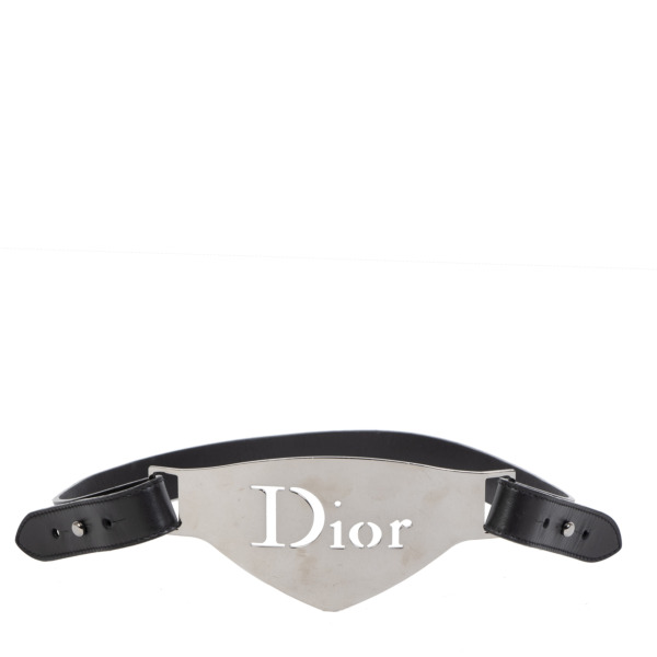 Dior Black Silver Logo Belt - Size 85 Labellov Buy and Sell Authentic ...