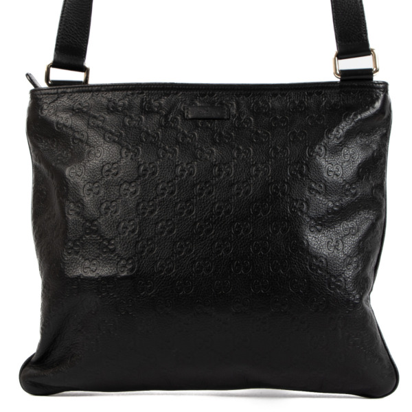 Gucci Black Guccissima Leather Messenger Bag Labellov Buy and Sell ...