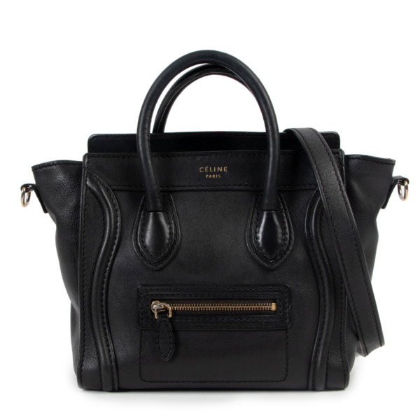 Celine Nano Luggage Black Smooth Calfskin Handbag Labellov Buy and Sell Authentic Luxury