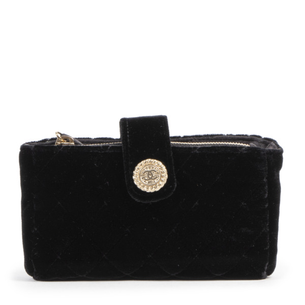Chanel Black Velvet Wallet Labellov Buy and Sell Authentic Luxury