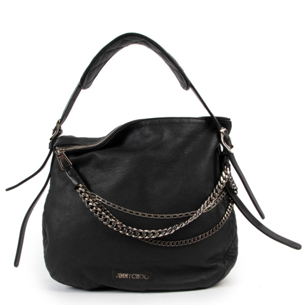 Jimmy Choo Black Leather Shoulder Bag Labellov Buy and Sell Authentic ...