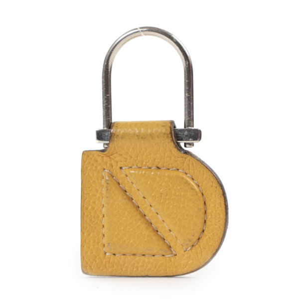 Delvaux Yellow Leather Keychain Labellov Buy and Sell Authentic Luxury