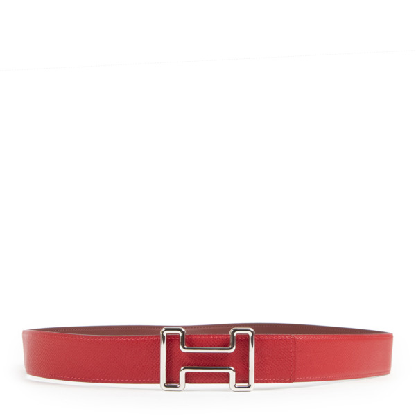 Hermès Red Leather Reversible H Belt - Size 90 Labellov Buy and Sell ...