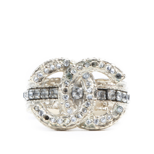 Chanel Double CC Crystal Ring Labellov Buy and Sell Authentic Luxury