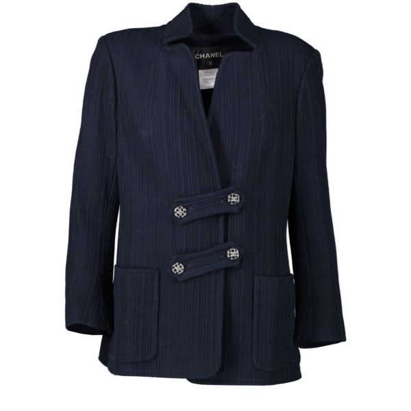 Chanel Navy Blue Jacket - Size FR42 Labellov Buy and Sell Authentic Luxury