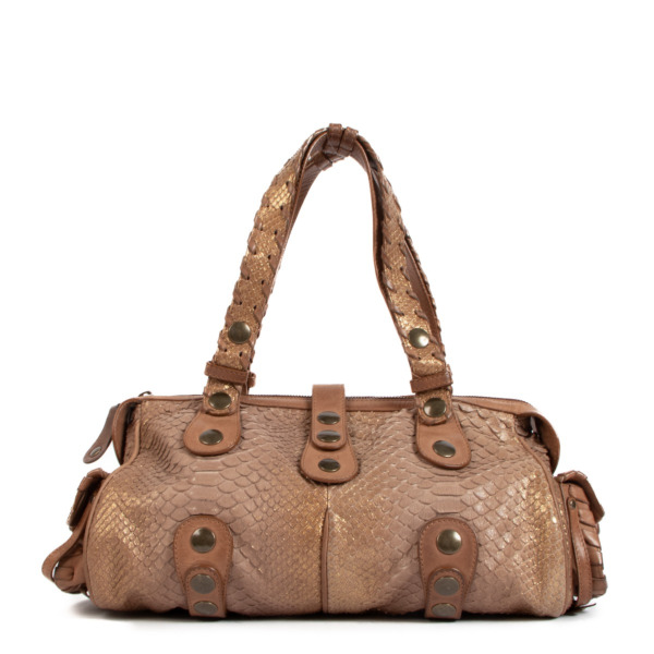 Chloé Brown Python Silverado Bag Labellov Buy and Sell Authentic Luxury