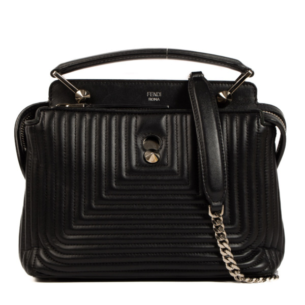 Fendi Black Nappa Leather Small DotCom Bag Labellov Buy and Sell ...