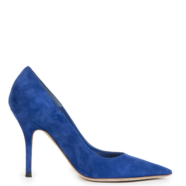 Dior Blue Suede Pumps - Size 38 Labellov Buy and Sell Authentic Luxury