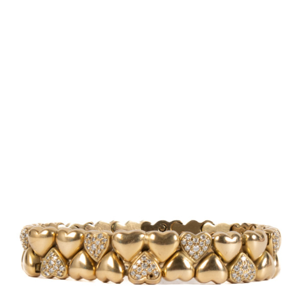 Cartier Vintage Gold Double Coeur Diamonds Bracelet Labellov Buy and ...