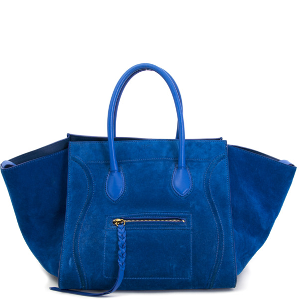 Céline Cobalt Blue Suede Phantom Cabas Labellov Buy and Sell Authentic ...