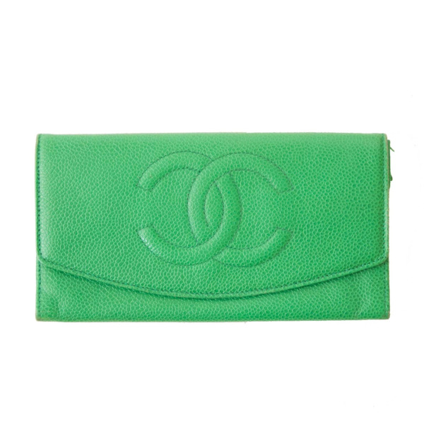 Chanel Green Double C Wallet Labellov Buy and Sell Authentic Luxury