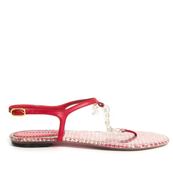 Chanel PVC Red Tweed CC Thong Sandals - Size 40 Labellov Buy and Sell ...