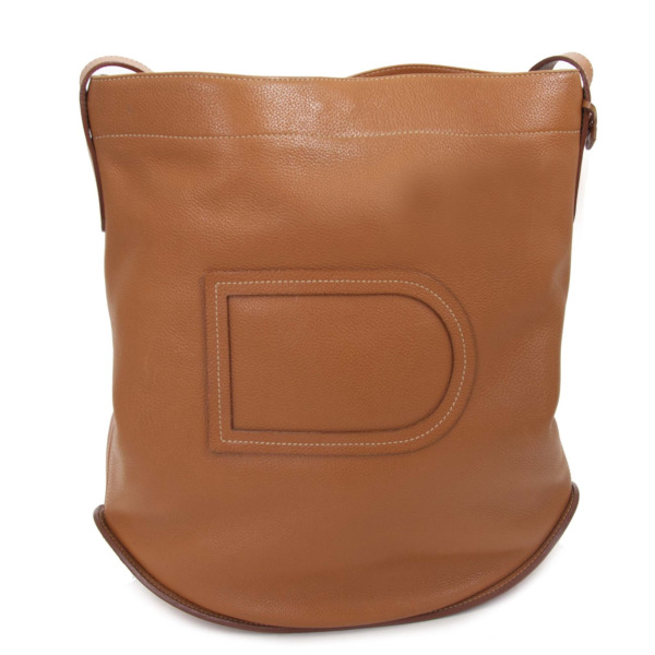 Delvaux Cognac Le Pin Shoulder Bag Labellov Buy and Sell Authentic Luxury