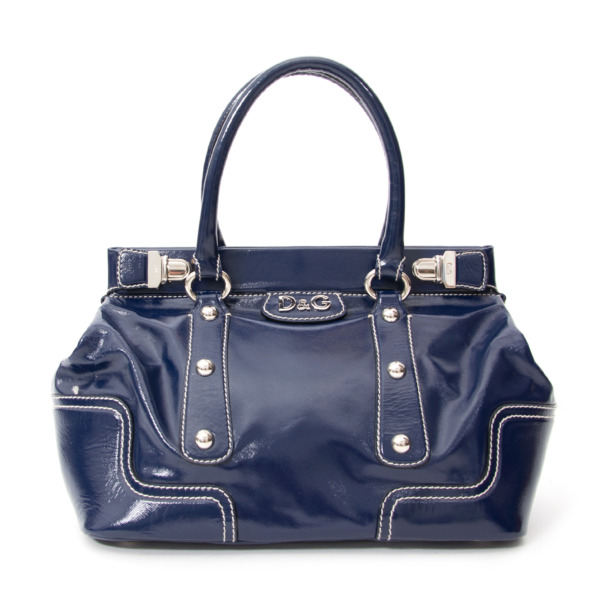D&G Blue Patent Handbag Labellov Buy and Sell Authentic Luxury