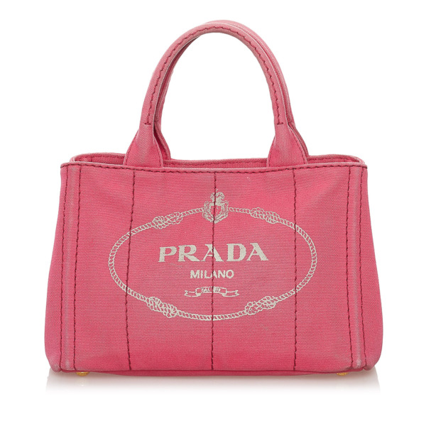 Prada Pink Canvas Small Canapa Tote Bag Labellov Buy and Sell Authentic ...