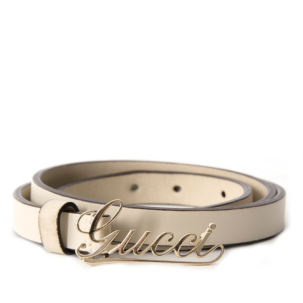 Gucci Cream Label Belt Labellov Buy and Sell Authentic Luxury