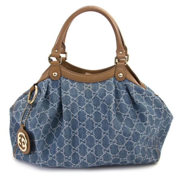 Gucci Blue Monogram Guccissima Denim Sukey Tote Bag Labellov Buy and ...