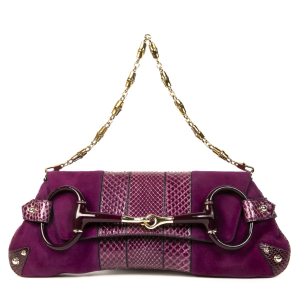 Gucci Purple Python Horsebit Clutch Labellov Buy and Sell Authentic Luxury