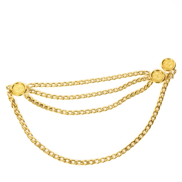 Chanel Gold Triple Chain Belt Labellov Buy and Sell Authentic Luxury