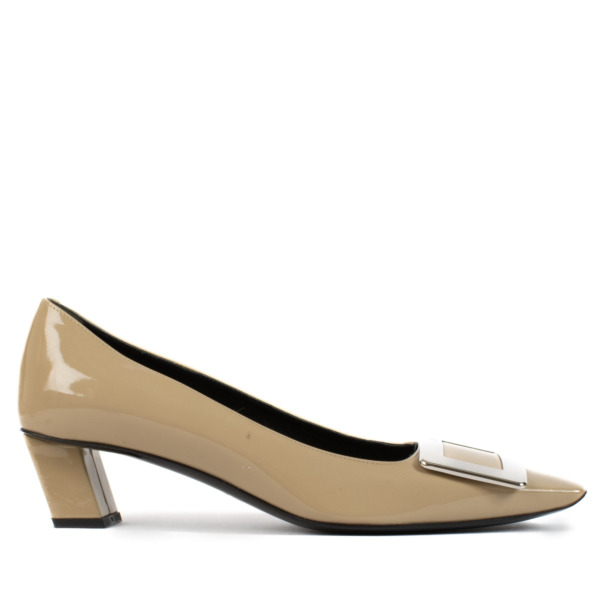 Roger Vivier Beige Patent Leather Belle 45 Pumps - size 37 Labellov Buy and Sell Authentic Luxury
