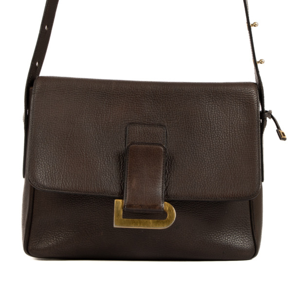 Delvaux Brown Leather Poirier Crossbody Labellov Buy and Sell Authentic ...