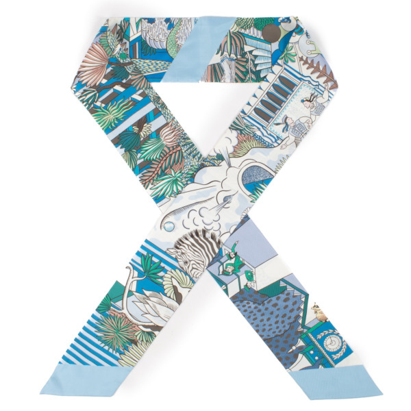 Hermès Blue Animapolis Maxi Twilly Labellov Buy and Sell Authentic Luxury