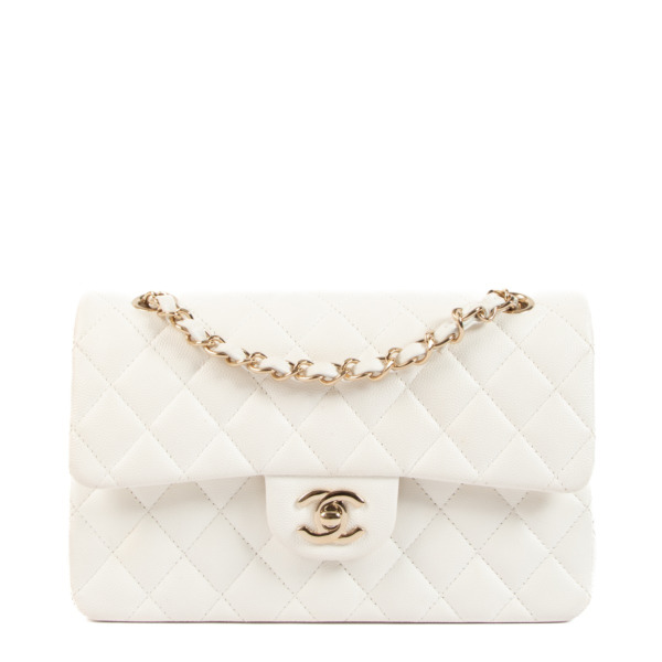 Chanel White Caviar Small Classic Flap Bag Labellov Buy and Sell ...