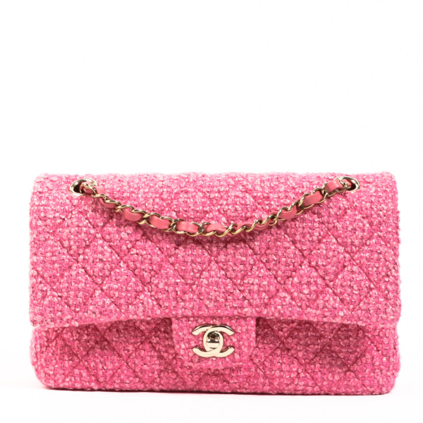 Chanel Pink Tweed Medium Classic Flap Bag Labellov Buy and Sell ...