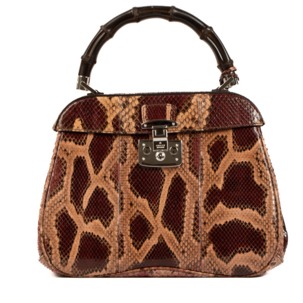 Gucci Burgundy Python Lady Lock Handbag Labellov Buy and Sell Authentic Luxury