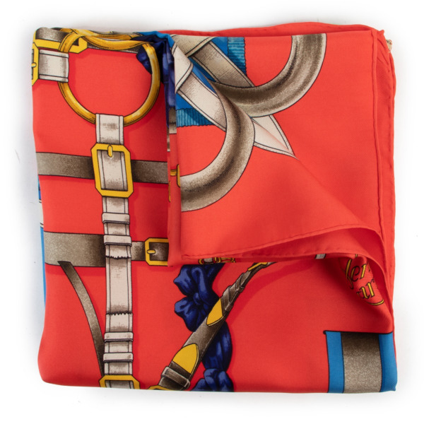 Hermès Red Grand Manège Carré 90 Silk Scarf Labellov Buy and Sell Authentic Luxury
