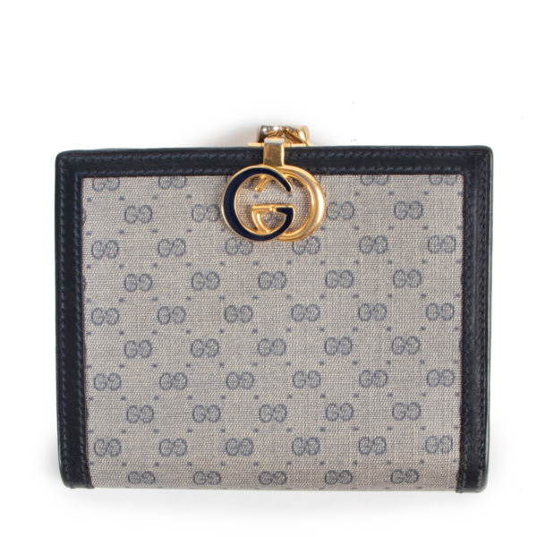 Gucci Blue Monogram Canvas Vintage Wallet Labellov Buy and Sell ...