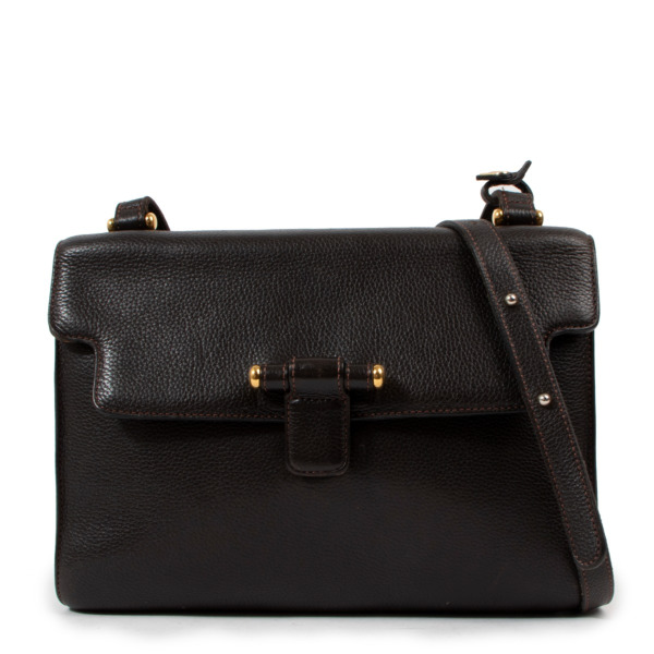 Delvaux Café Brown Leather Crossbody Bag Labellov Buy and Sell ...