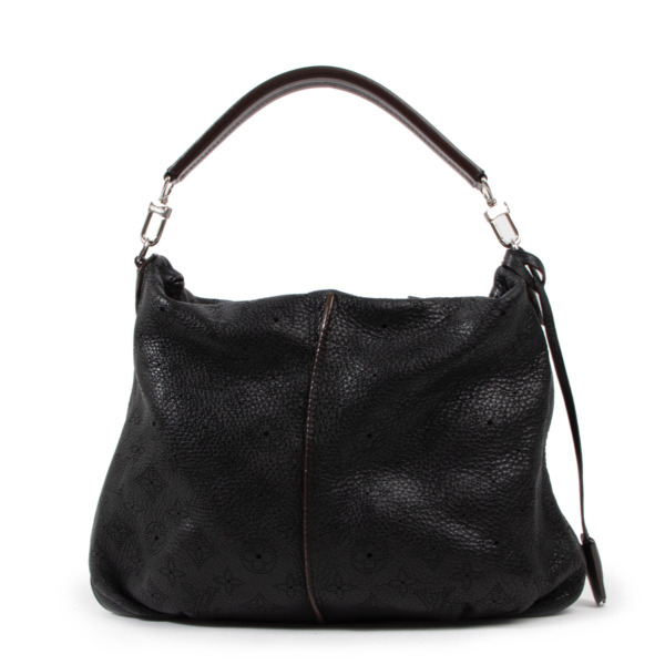 Louis Vuitton Black and Brown Mahina Monogram Perforated Leather Selene ...