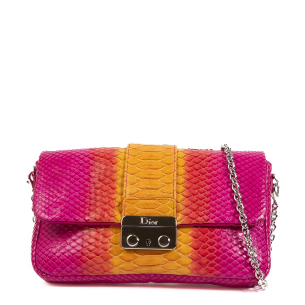 Christian Dior Multicolor Python New Lock Pouch Labellov Buy and Sell ...