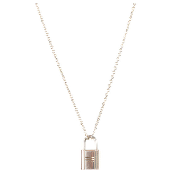 Hermès Vintage Silver Cadena Lock Necklace Labellov Buy and Sell ...