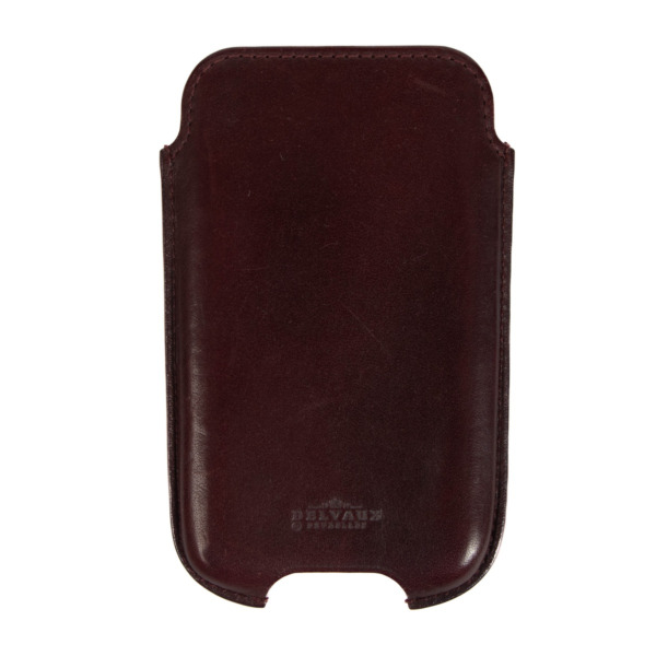 Delvaux Burgundy Leather Phone Case Labellov Buy and Sell Authentic Luxury