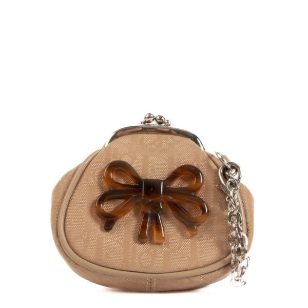 Christian Dior Beige Oblique Kiss Lock Coin Purse Labellov Buy and Sell ...