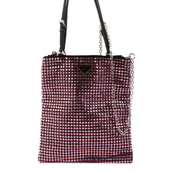 Prada Pink Rhinestone Bag Labellov Buy and Sell Authentic Luxury