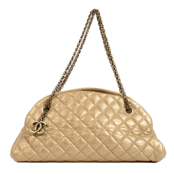 Chanel Gold Aged Calfskin Leather Mademoiselle Bag Labellov Buy and ...