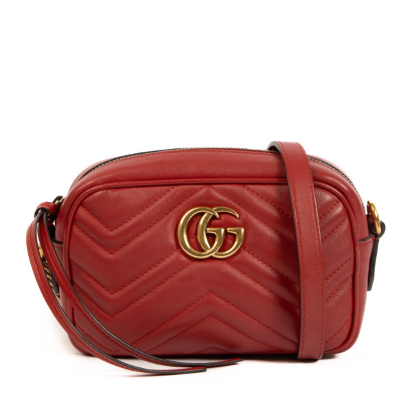 Gucci Red GG Marmont Matelassé Mini Camera Bag Labellov Buy and Sell ...