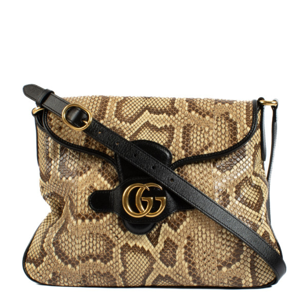 Gucci Neutral Python Dahlia Crossbody Bag Labellov Buy and Sell ...